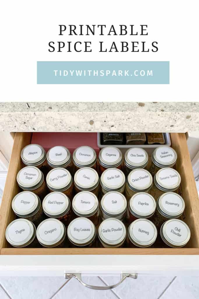 Printable Spice Labels to organize your kitchen