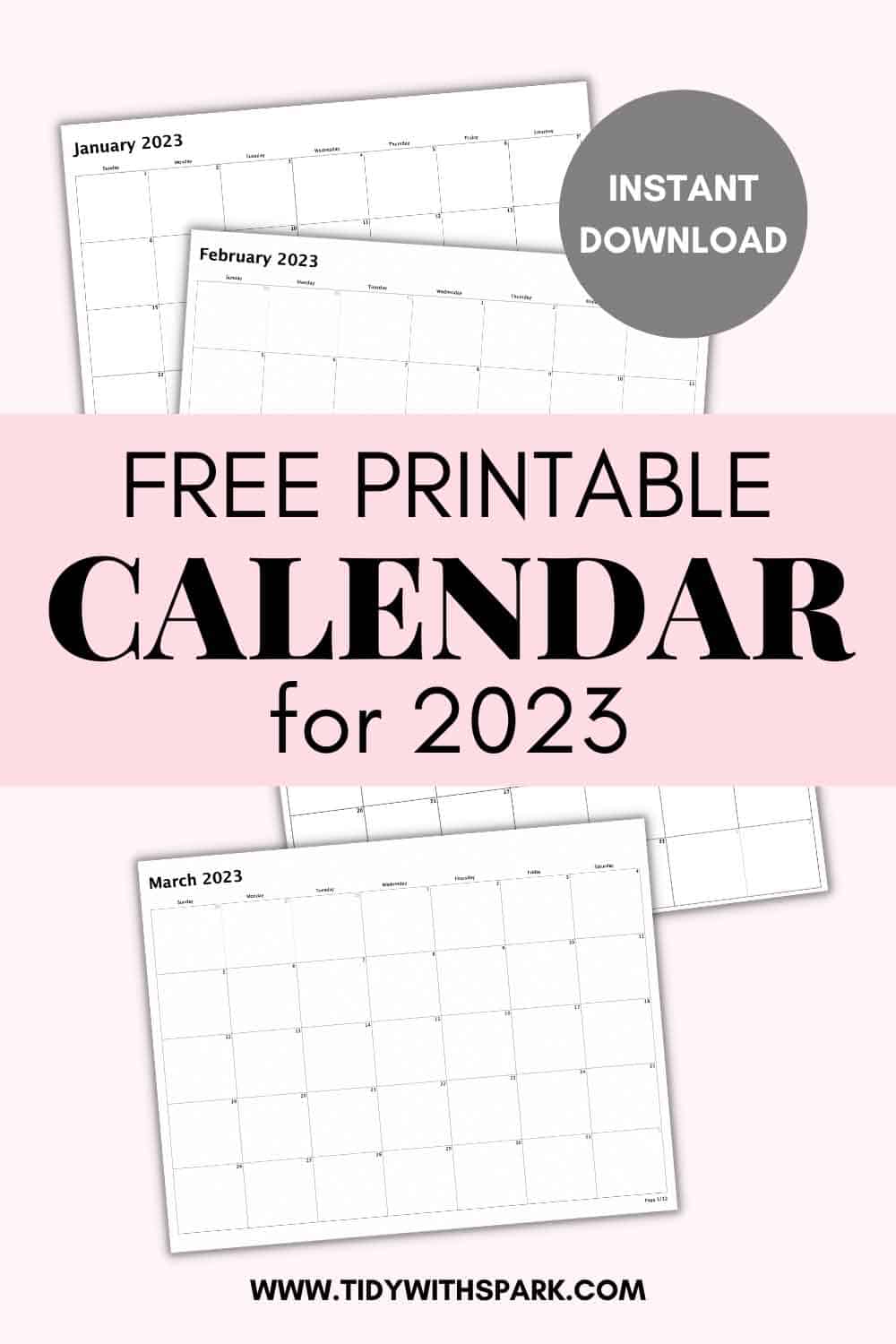2023 Printable 12-month calendar to get organized