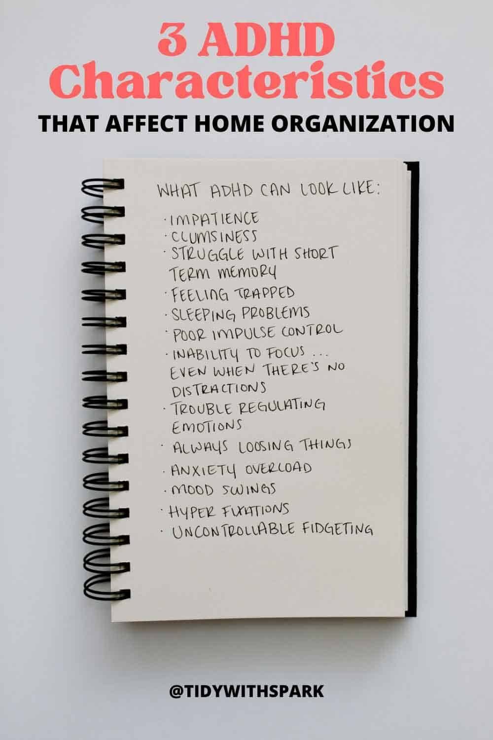 3 ADHD Characteristics that affect home organization